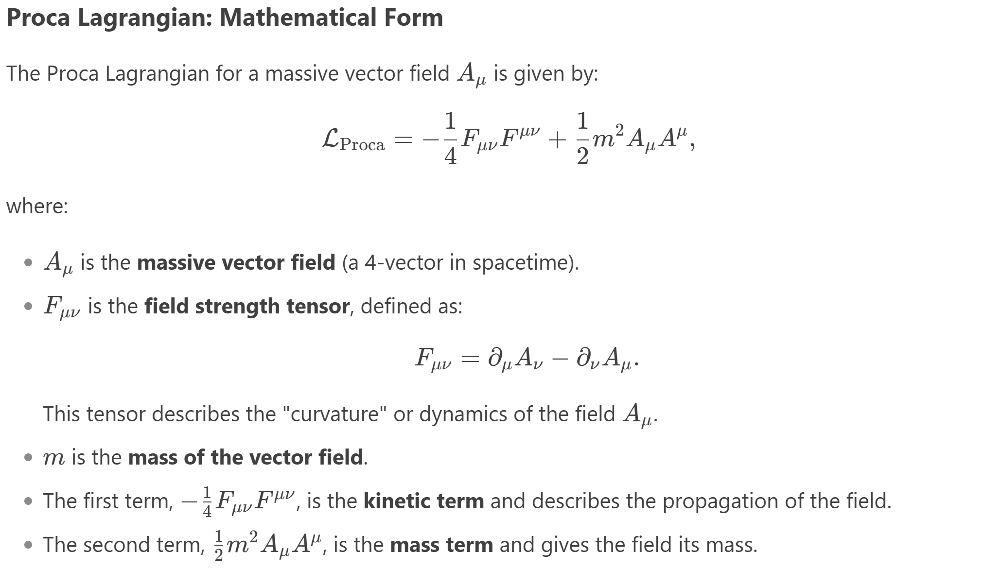 Proca Lagrangian | Naixian Zhang